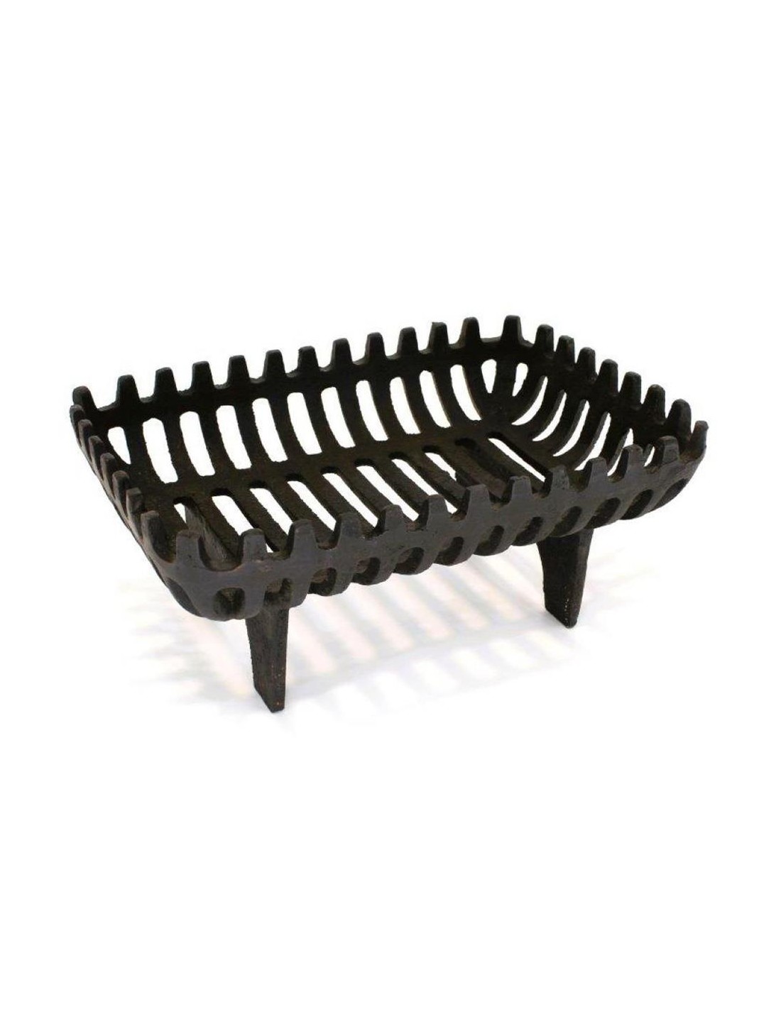 16" Fire Basket Grate – Cast Iron, 4-Legged, Black